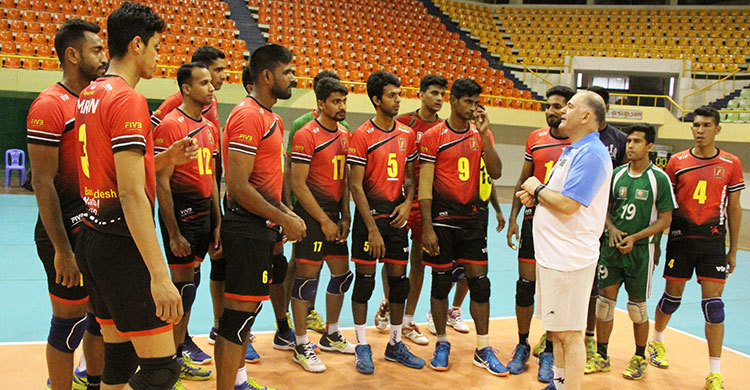 Winning start for Bangladesh in Bangabandhu Int’l Volleyball meet